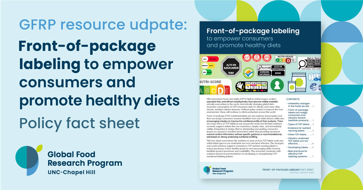 Front-of-package labeling - Global Food Research Program